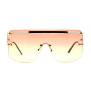80s Funky Triangle Narrow Shield Retro Sunglasses Gold Yellow - Walmart.com