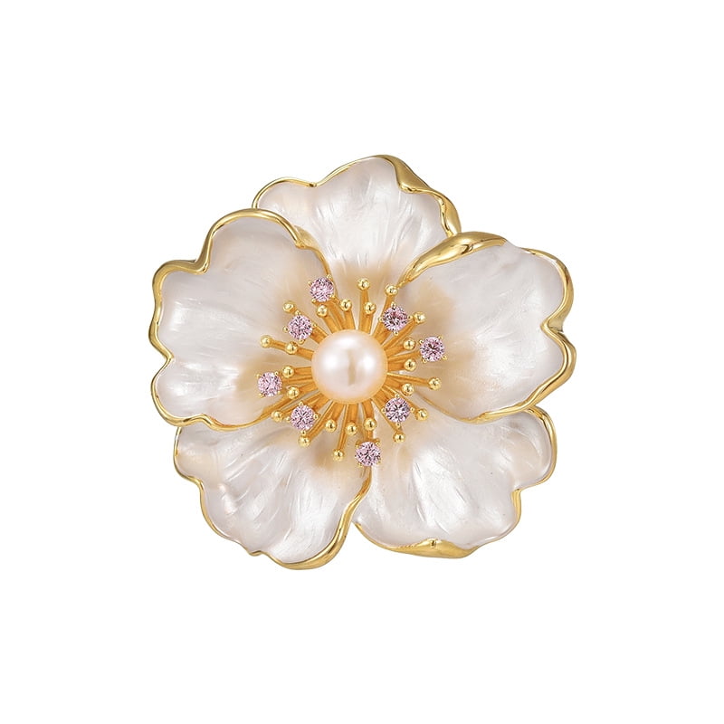 Luxurious Pearl Peony Flower Brooch for Women - Elegant Floral Corsage ...