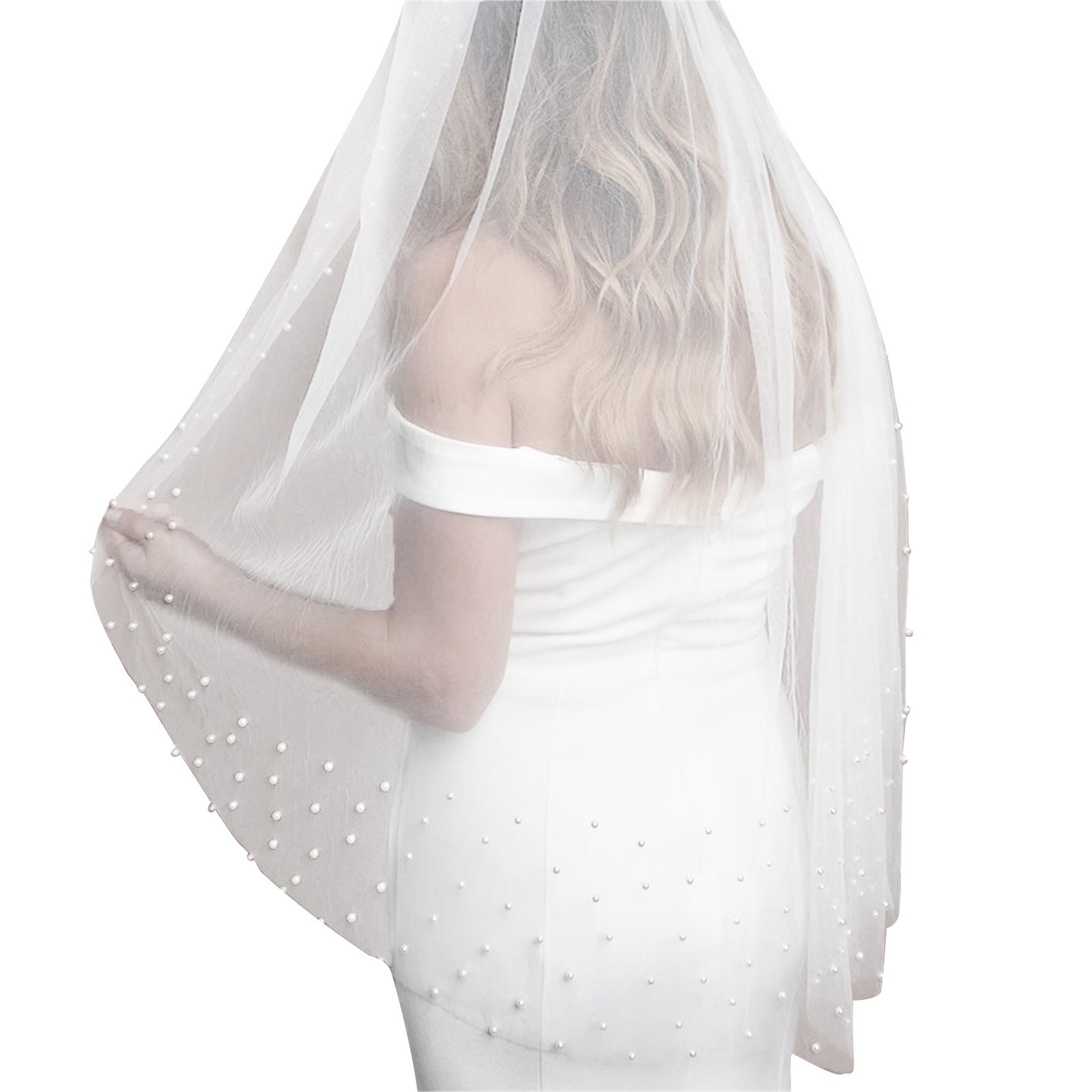 Luxurious Pearls Bridal Veil for Girls Studded Pearls Bridal Veil ...