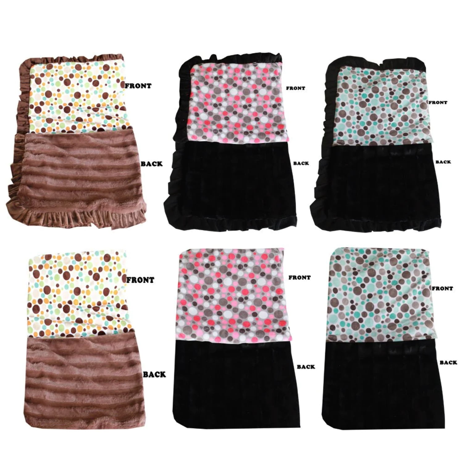 Dog, Puppy Pet or Cat Sleepytime Cuddle Blankets, "Party Dots" (Choose ...