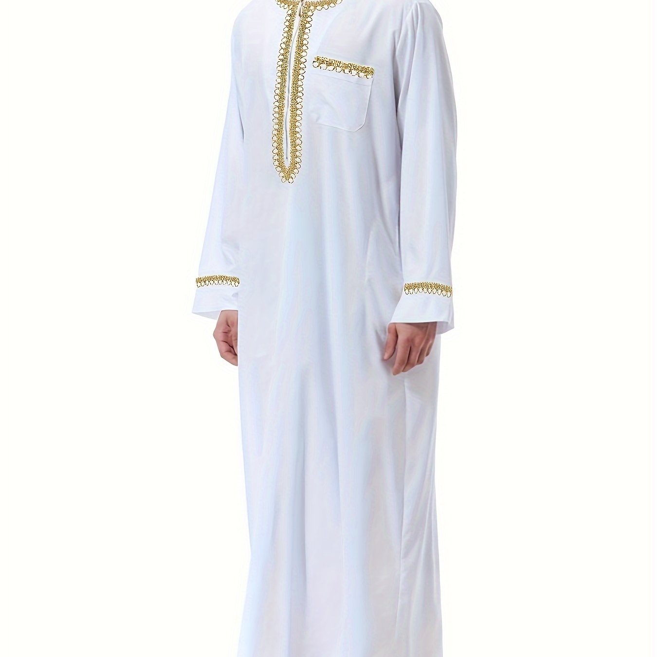 Luxurious Ramadan Thobe for Men - Saudi Arabic Style Long Sleeve ...