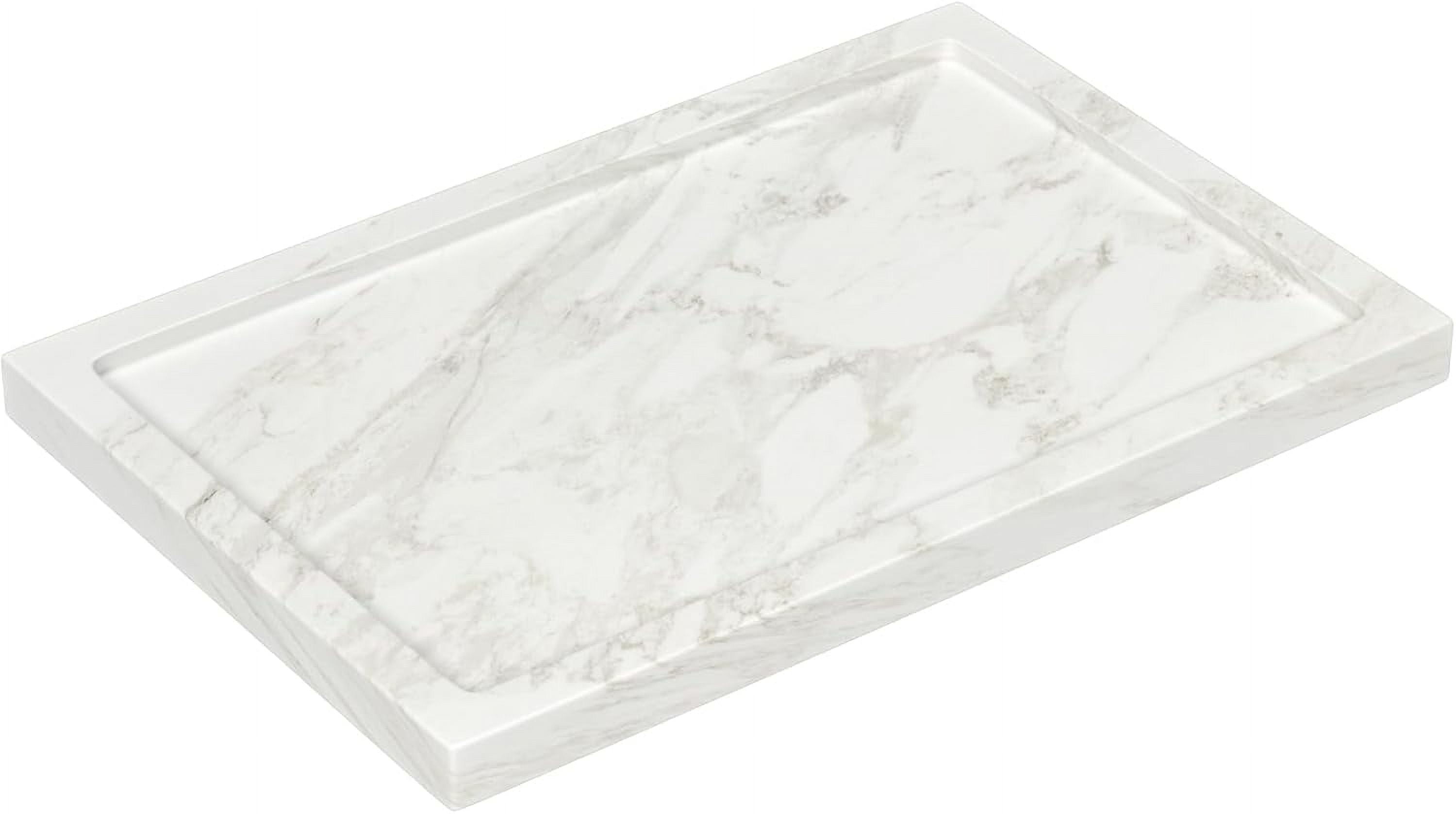 Luxurious Real Natural Marble Vanity Tray - Large Marble Storage Tray ...