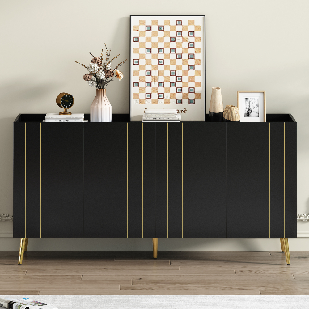 Luxurious Shoe Cabinet with 5 Metal Legs, Modern TV Stand with 4 ...