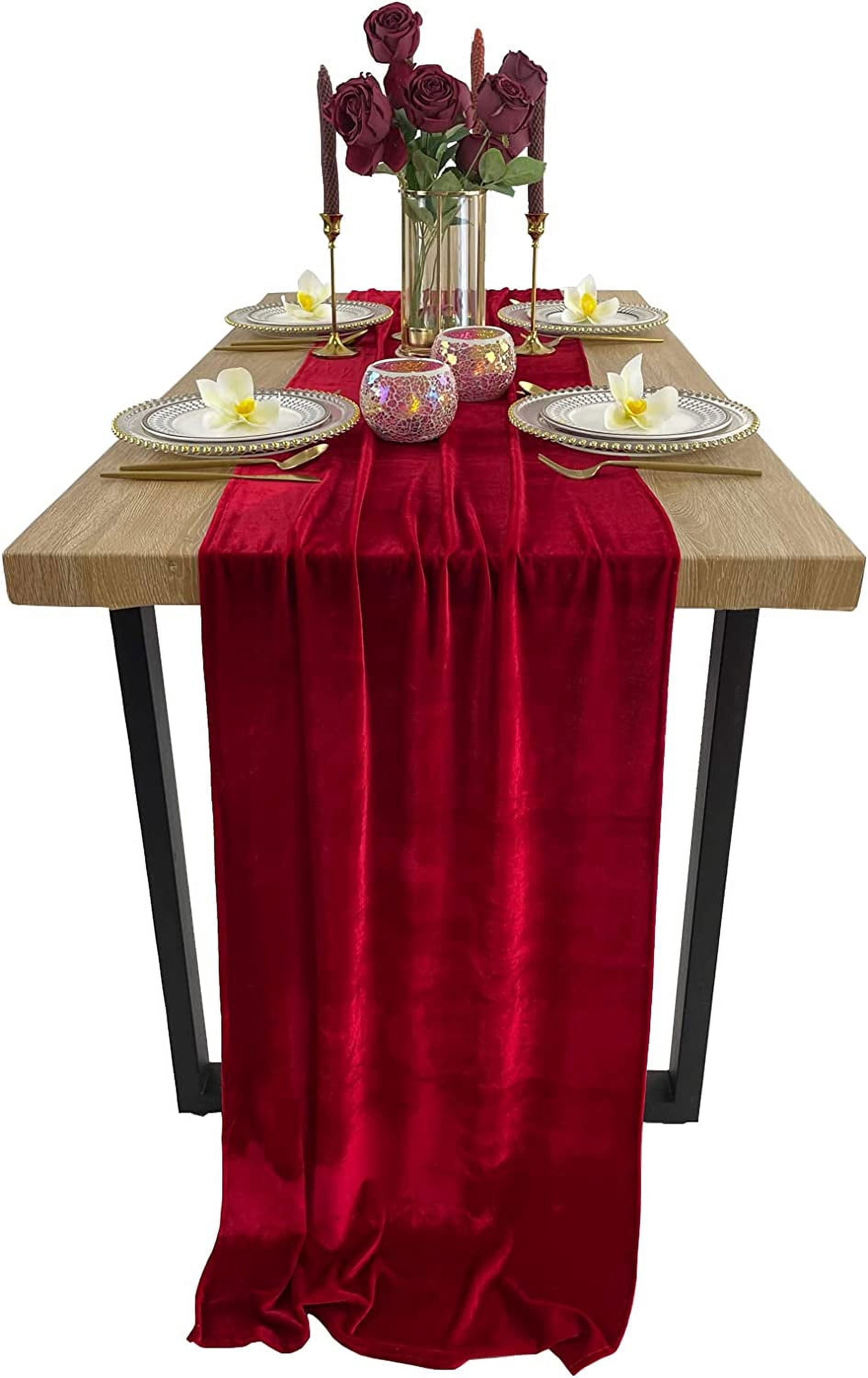 Luxurious Velvet Table Runner, 10ft Wedding Reception Decorations ...