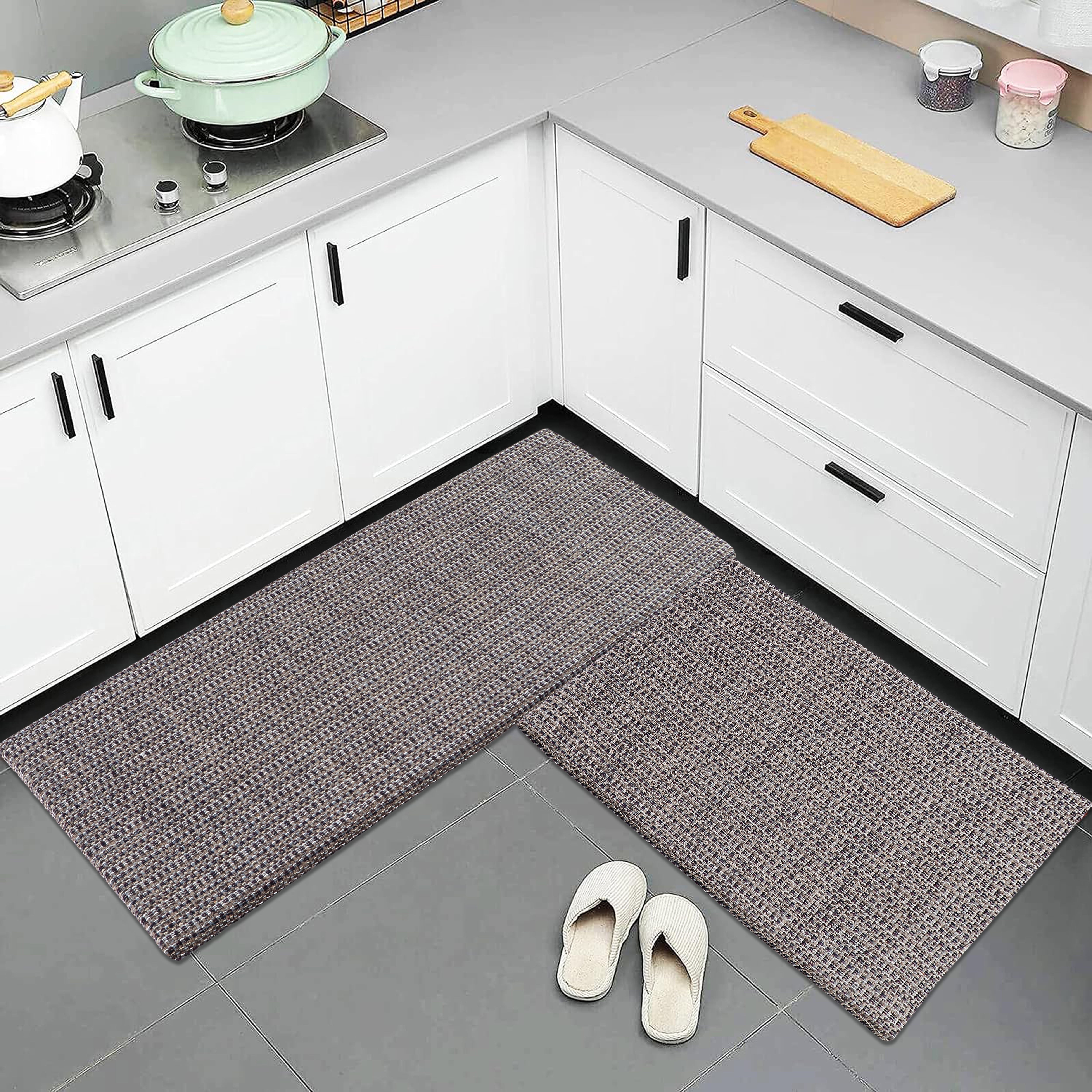 Luxurious Woven Cotton Thick Anti Fatigue Cushioned Kitchen Mat and ...