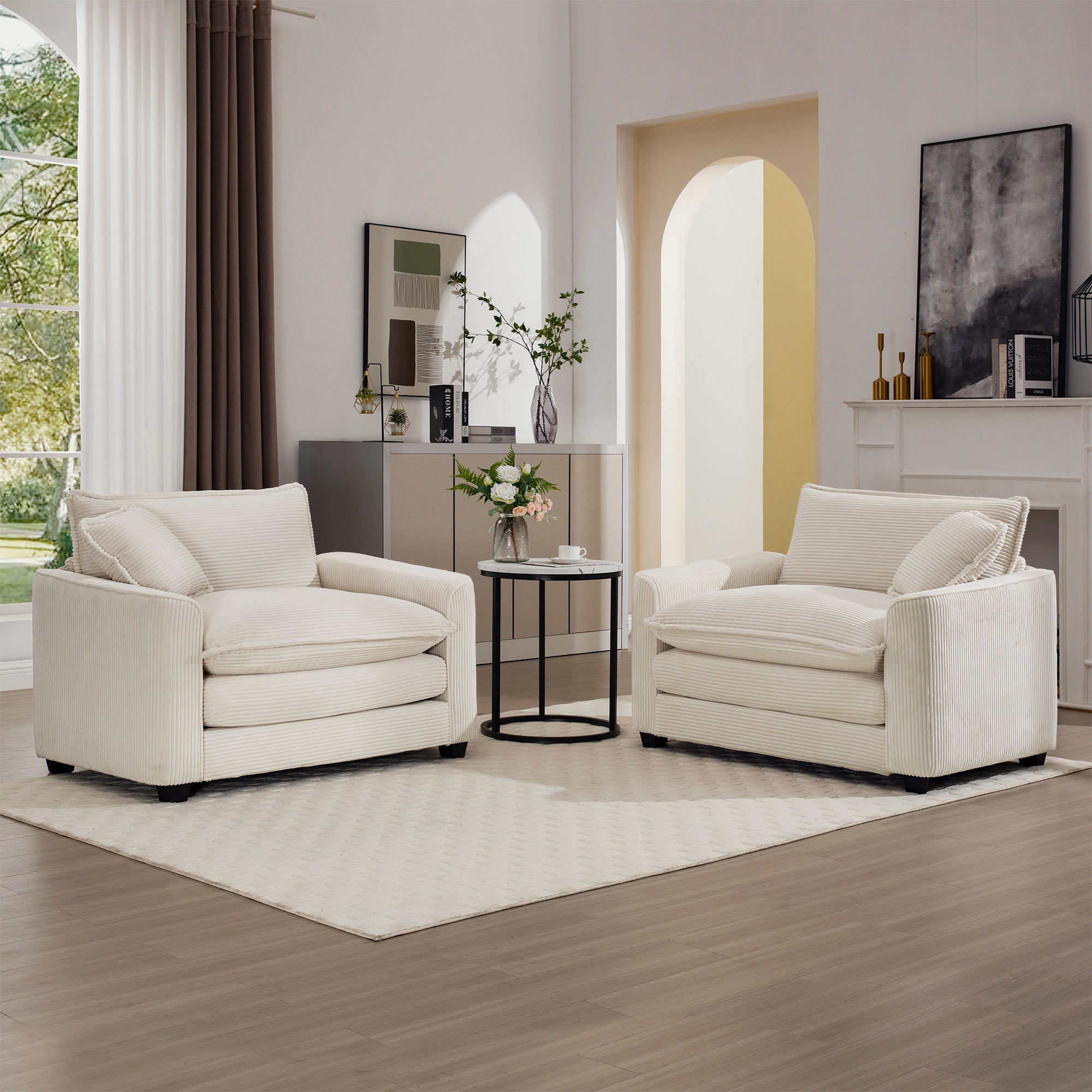 Luxurious and Sophisticated Deep Seated Sofa Set with Two Single Sofas ...