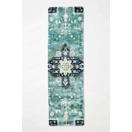 ALEF HOME Geometric Rug, Nonslip Art Deco Tufted Multicolor Blue Grid ...