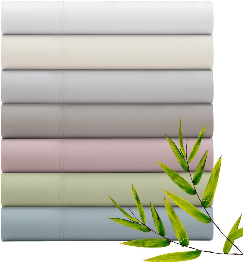 Luxury 100% Viscose Bamboo Bed Sheet Set (4pc) Eco-Friendly & Cooling ...