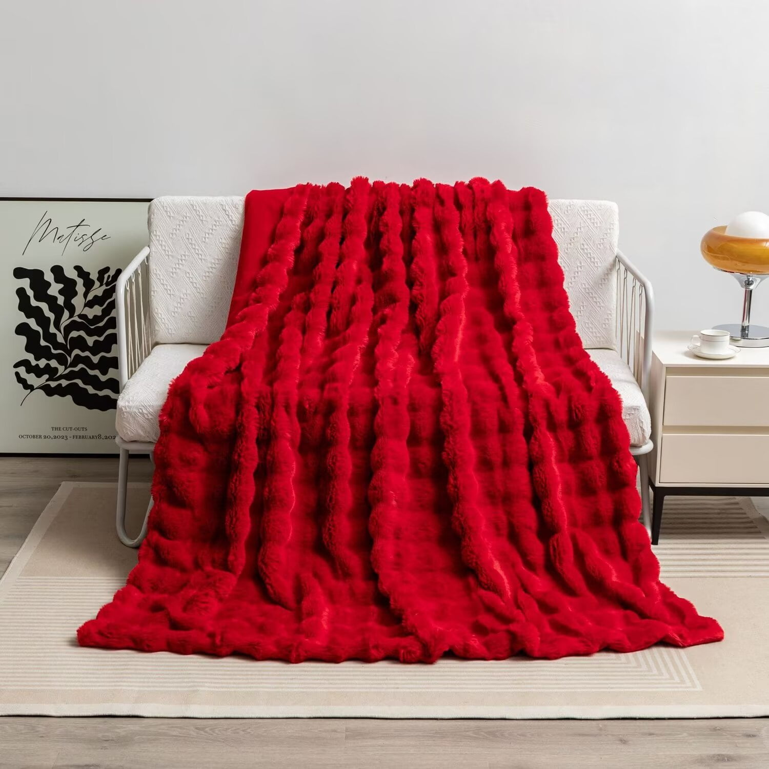 Luxury 1000 Faux Fur Throw Blanket, Super Thick Warm Cozy Heavy ...