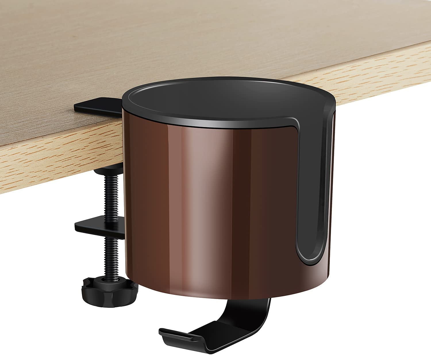 Luxury 2-in-1 Anti-Spill Cup Holder with Under Desk Headphone Hanger ...