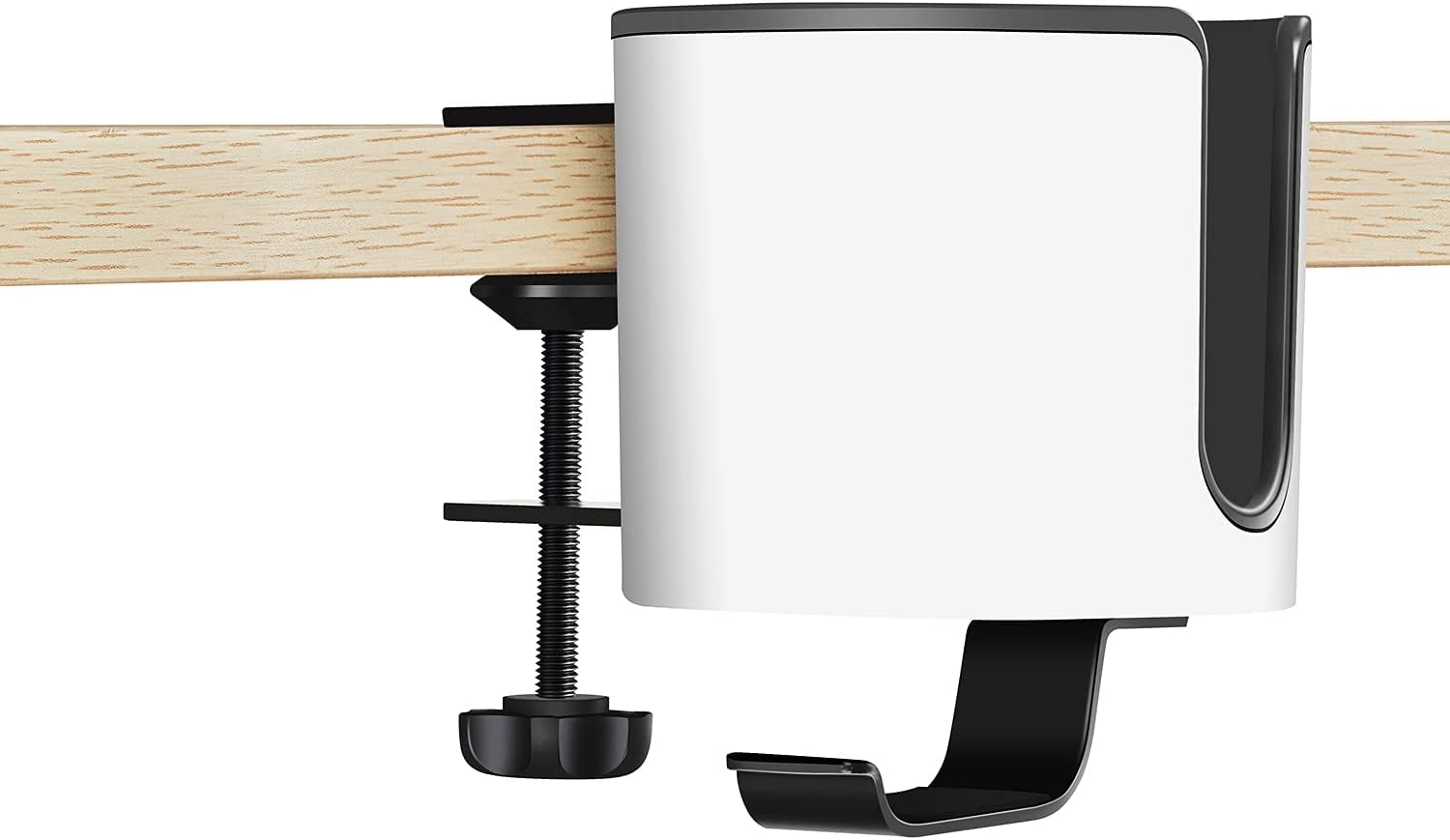 Luxury 2-in-1 Anti-Spill Cup Holder with Under Desk Headphone Hanger ...