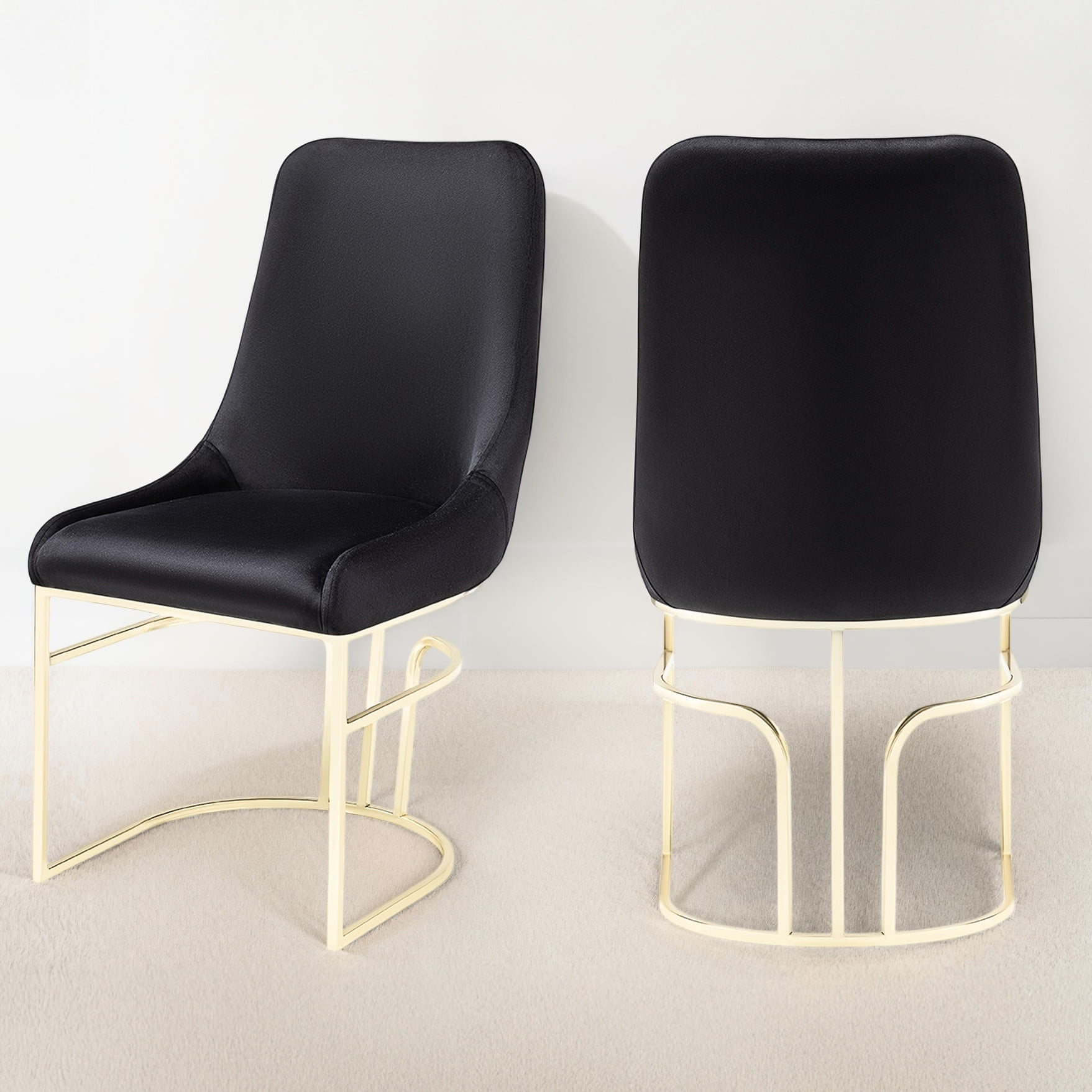 Luxury 2PC Velvet Accent Chairs with Gold Design - Bring Elegance to ...