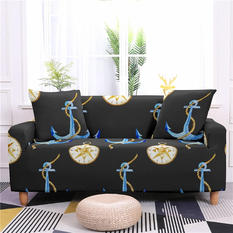 Luxury 3D Anchor Print Sofa Cover Slipcover Stretch Sofa Covers for ...