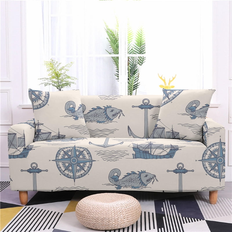 Luxury 3D Anchor Print Sofa Cover Slipcover Stretch Sofa Covers for ...