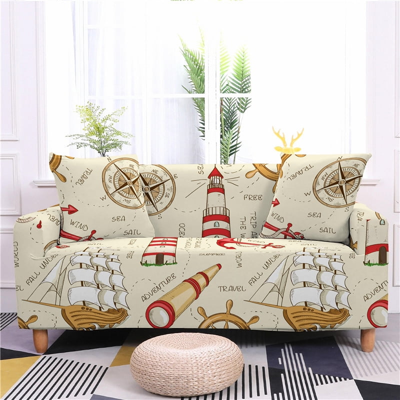 Luxury 3D Anchor Print Sofa Cover Slipcover Stretch Sofa Covers for ...