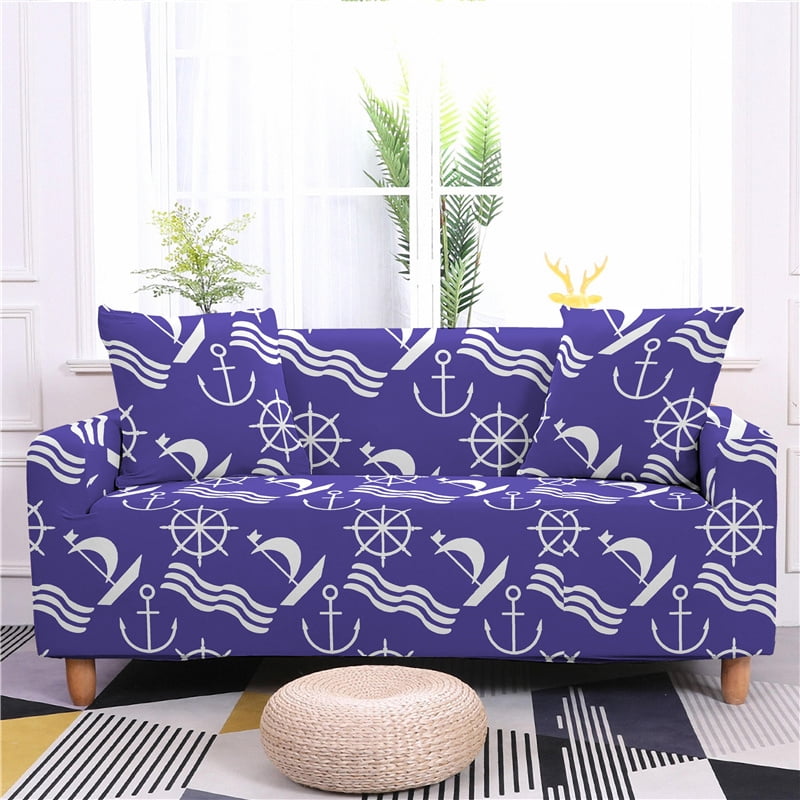 Luxury 3D Anchor Print Sofa Cover Slipcover Stretch Sofa Covers for ...