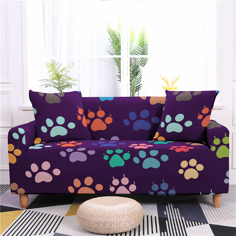 Luxury 3D Cute Cat Paw Print Sofa Cover Slipcover Stretch Sofa Covers ...