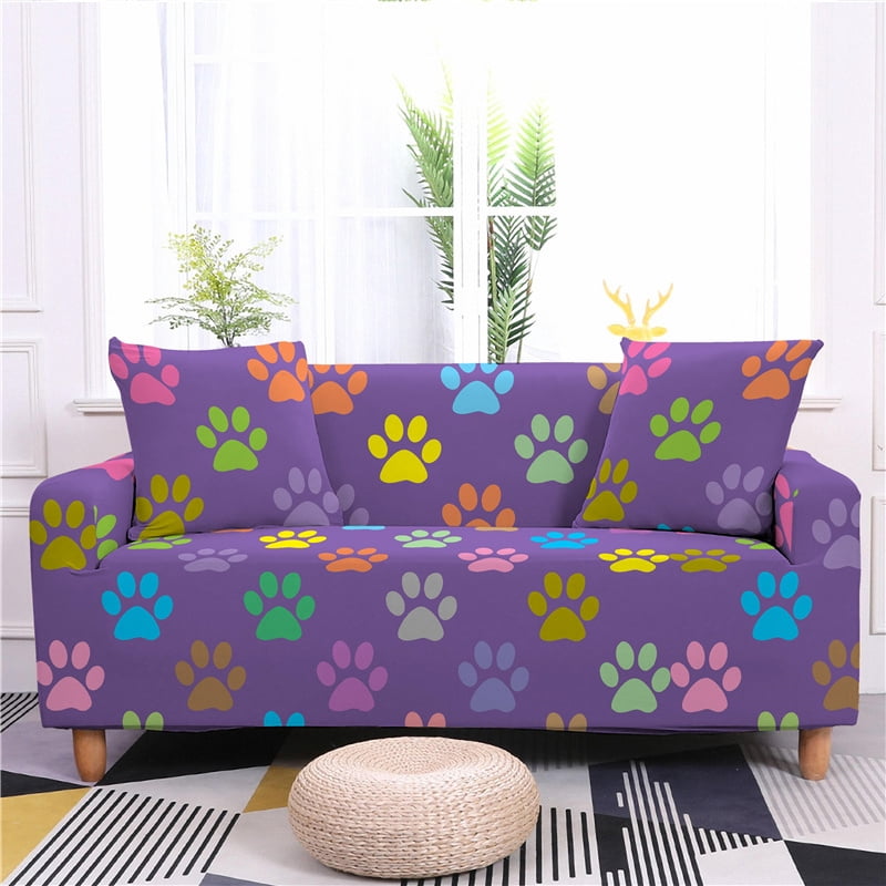 Luxury 3D Cute Cat Paw Print Sofa Cover Slipcover Stretch Sofa Covers ...