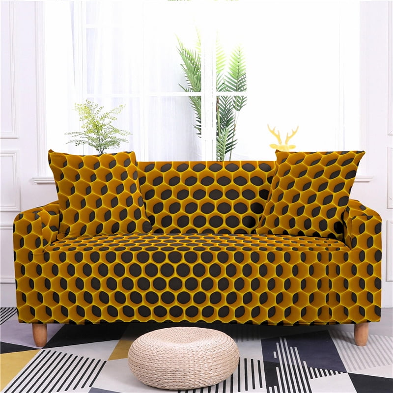 Luxury 3D Geometry Print Sofa Cover Slipcover Stretch Sofa Covers for ...
