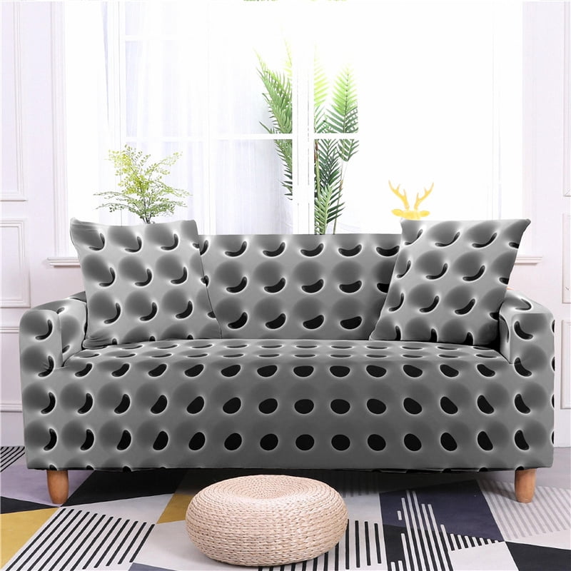Luxury 3D Geometry Print Sofa Cover Slipcover Stretch Sofa Covers for ...