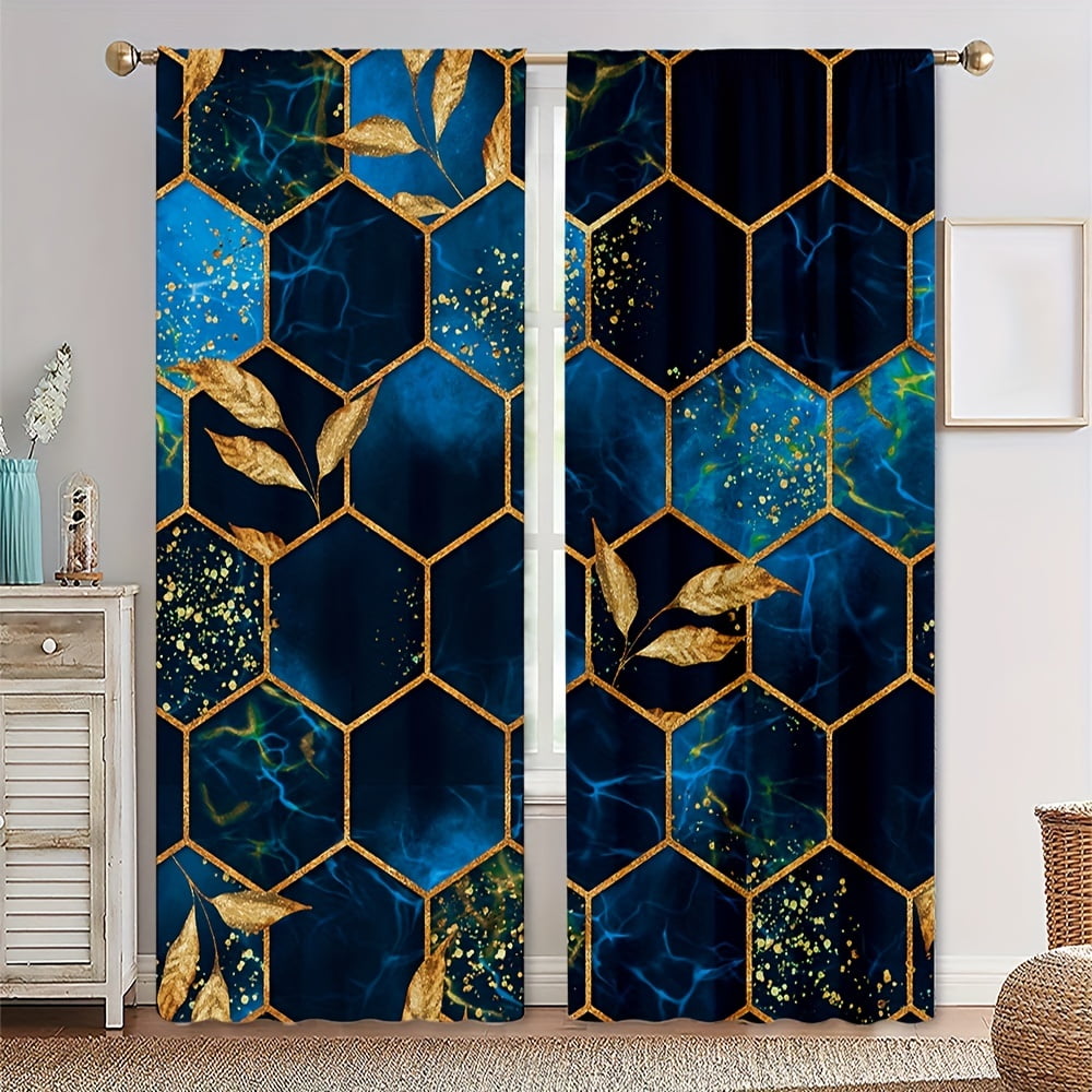 Luxury Abstract Geometric Marble Texture Window Curtains Blinds for ...