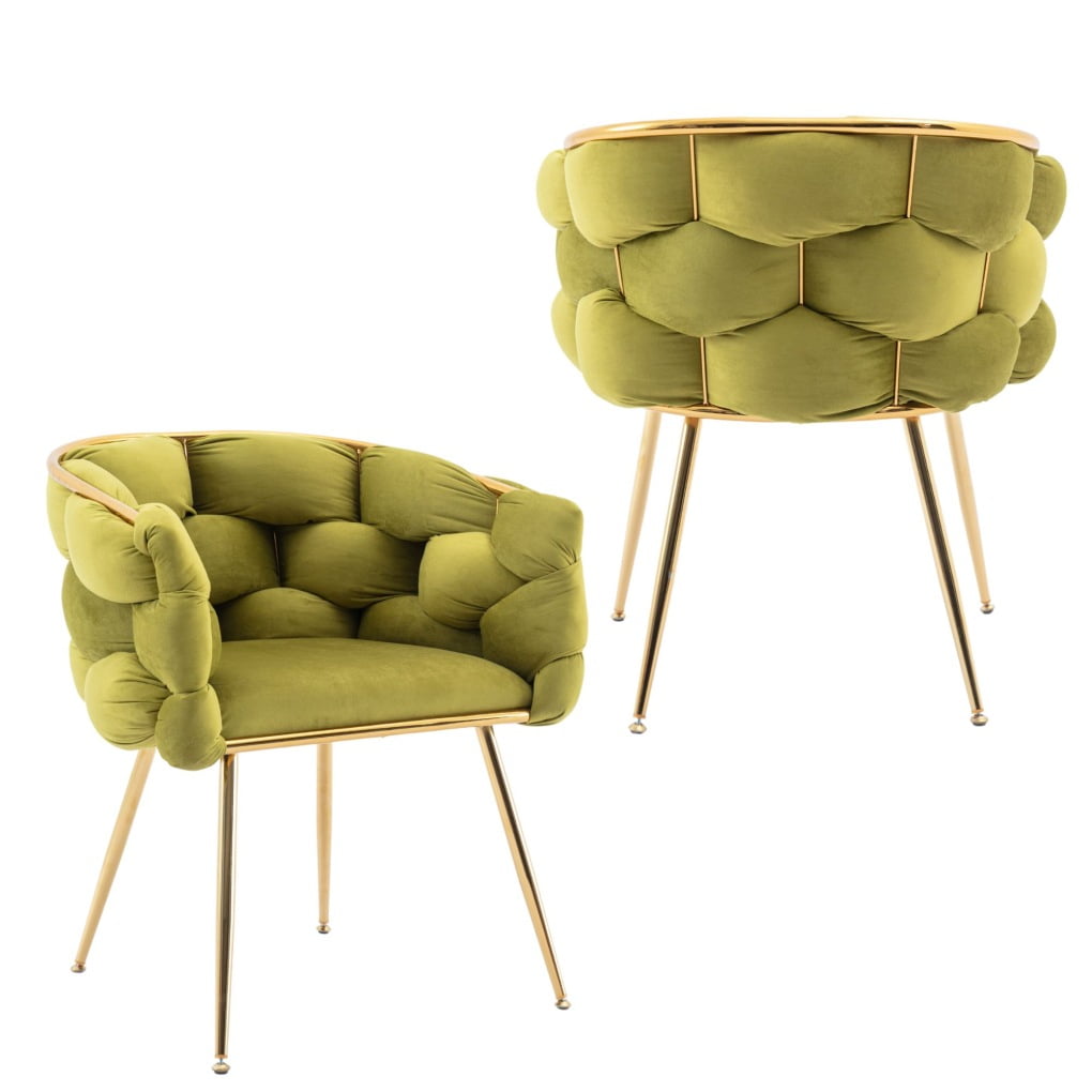 Luxury Accent chair Set of 2, Modern Simple Chair with Metal Legs and ...
