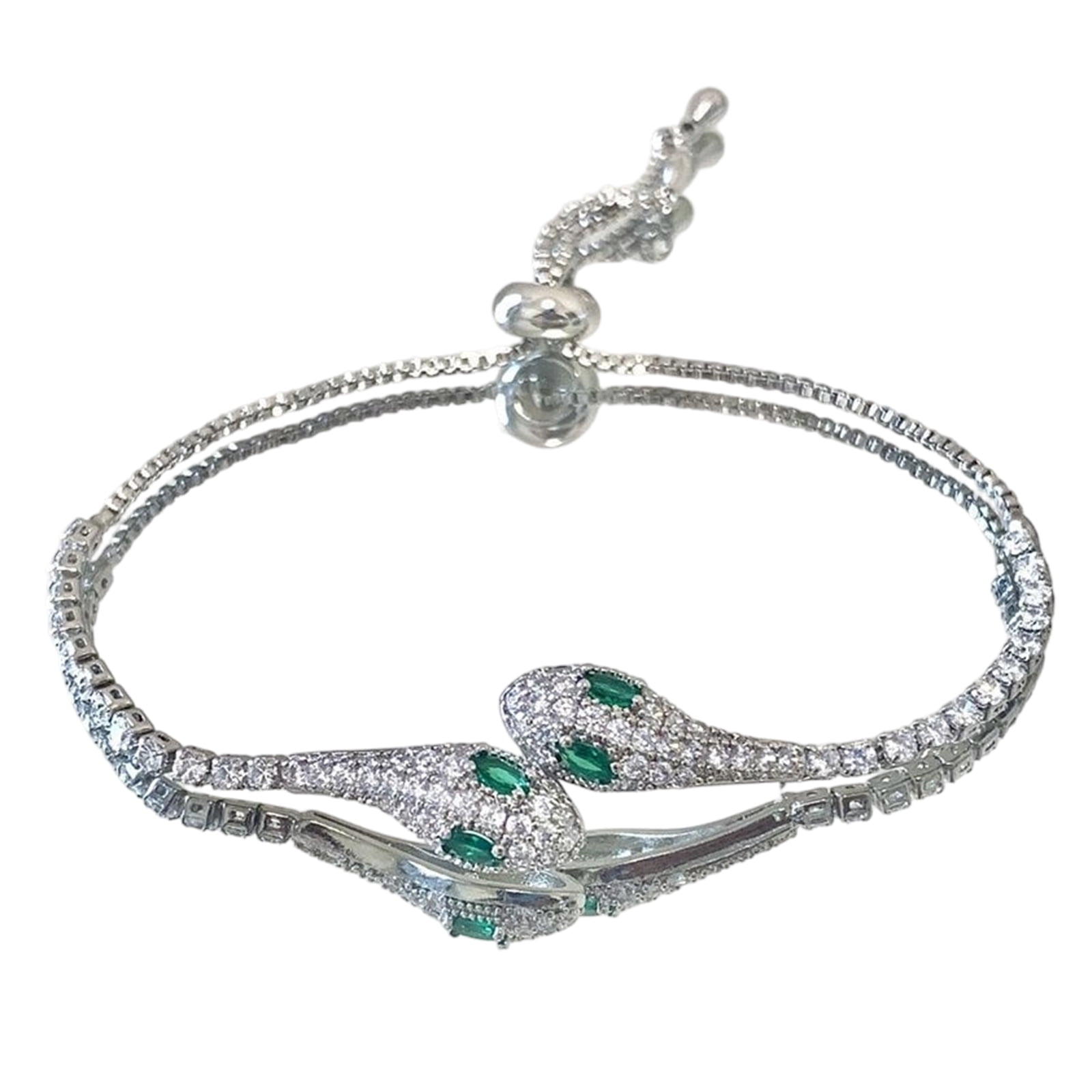 Luxury Adjustable Snake Chain Sparkling Alloy Design with Push-Pull ...