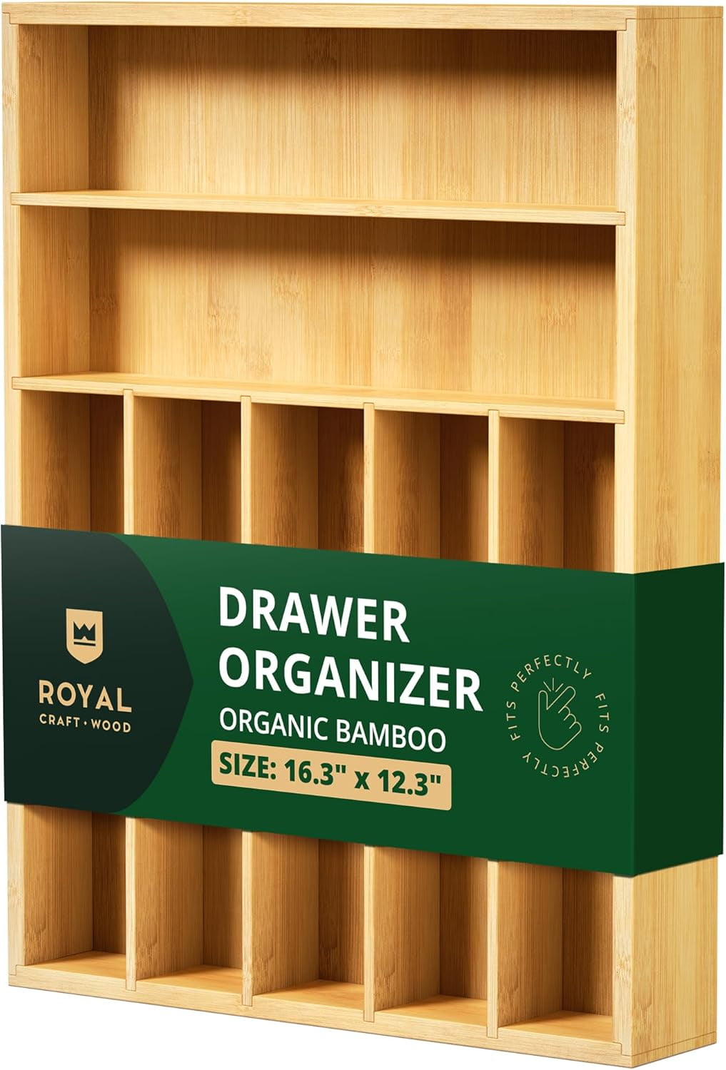 Luxury Bamboo Utensil Rack and Silverware Organizer, Kitchen Drawer ...