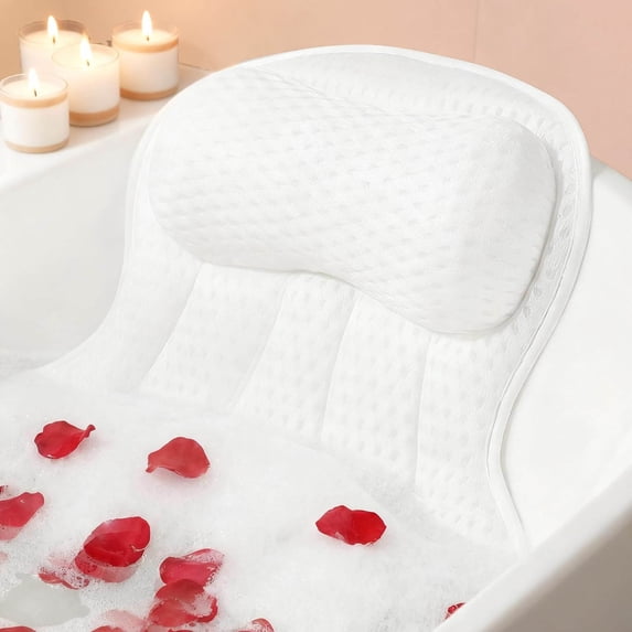 Luxury Bath Pillow, Ergonomic Bathtub Spa Pillow with 4D Air Mesh ...