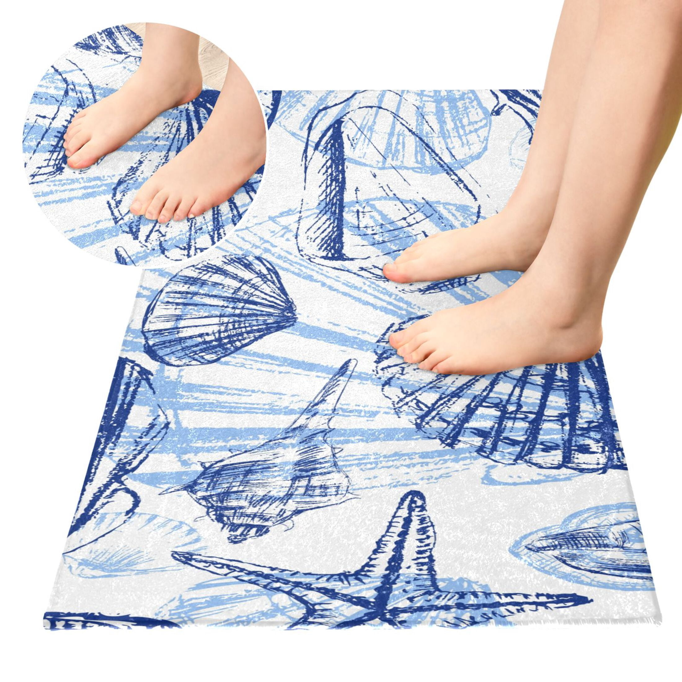 Luxury Bathroom Rug 39"x20" Non Slip Bedroom Mat Plush Shaggy Absorbent ...