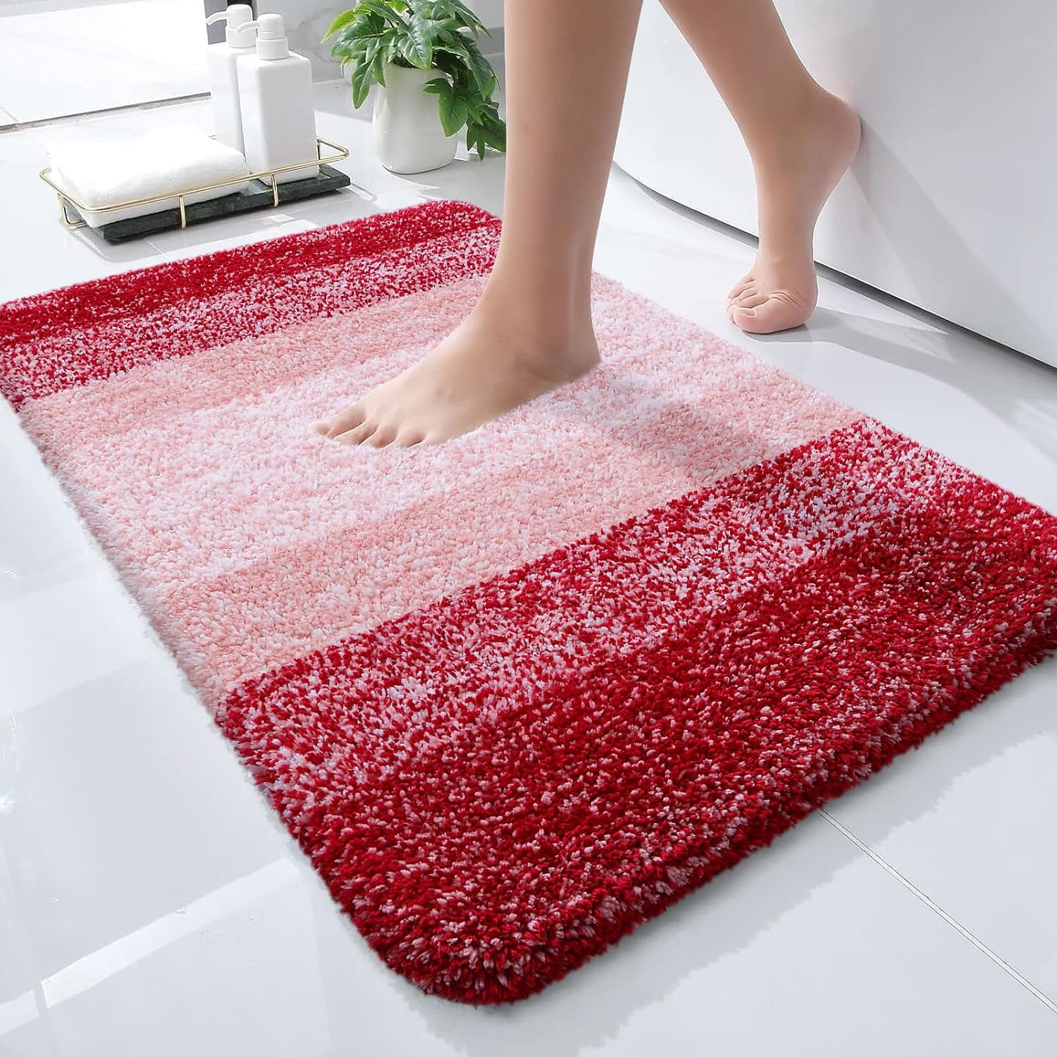 Luxury Bathroom Rug Mat 24x16, Extra Soft and Absorbent Microfiber Bath ...