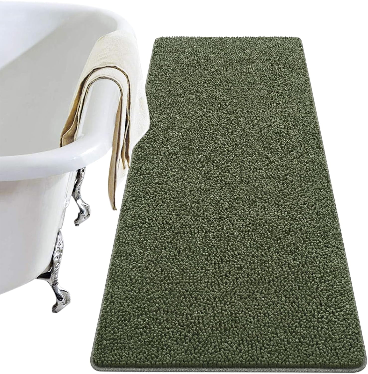Luxury Bathroom Rug Shaggy Bath Mat 24 x 70 Inch, Washable Non Slip ...