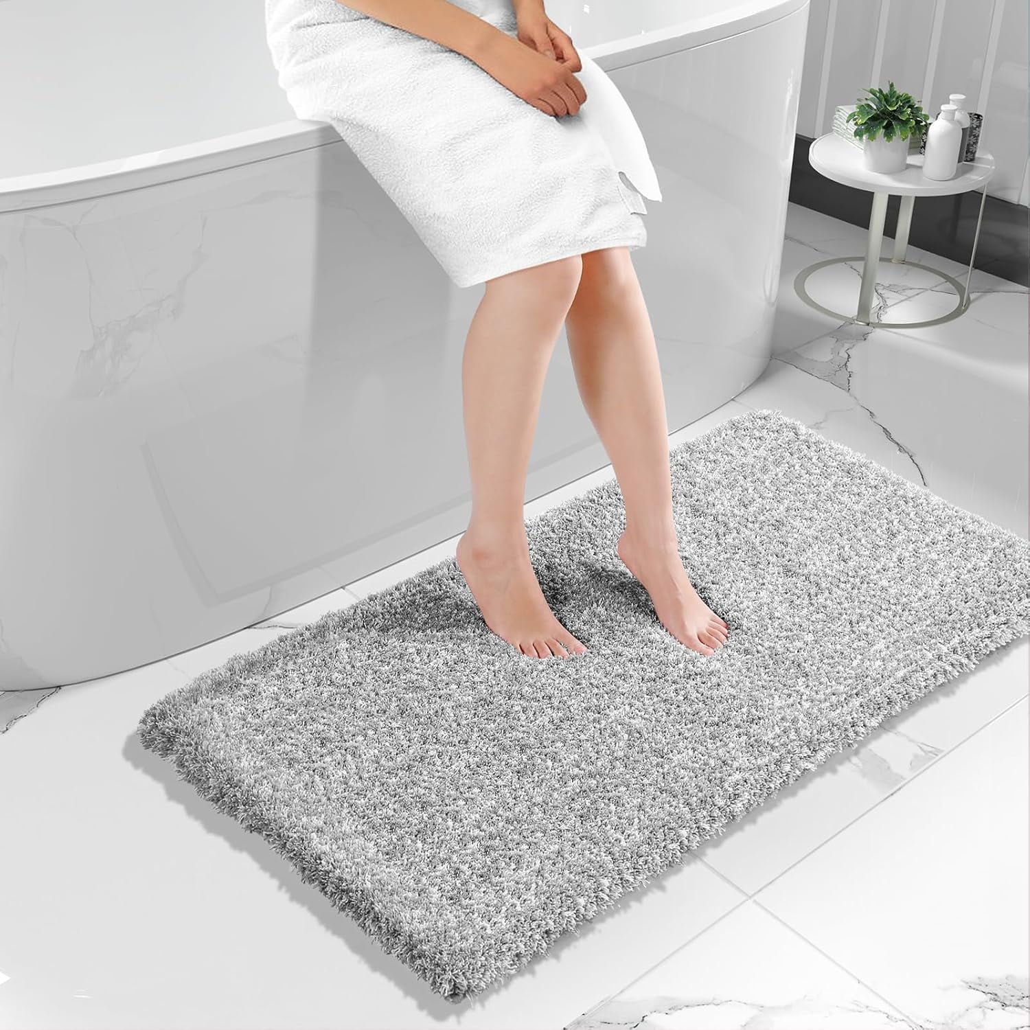 Luxury Bathroom Rugs, Fluffy Bath Mats, Non Slip, Water Absorbent ...