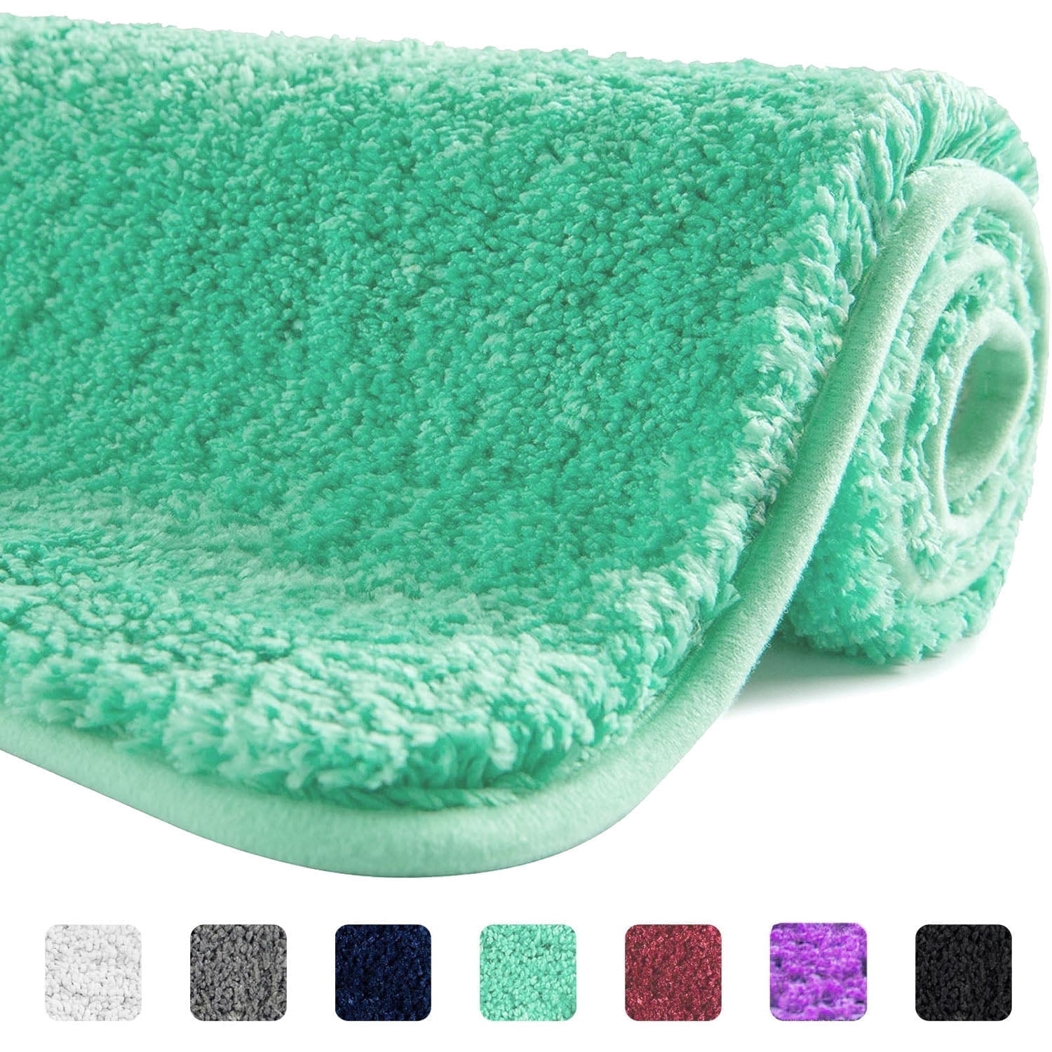 Luxury Bathroom Rugs Non Slip, Large Cyan Bath Rugs for Bathroom Decor ...