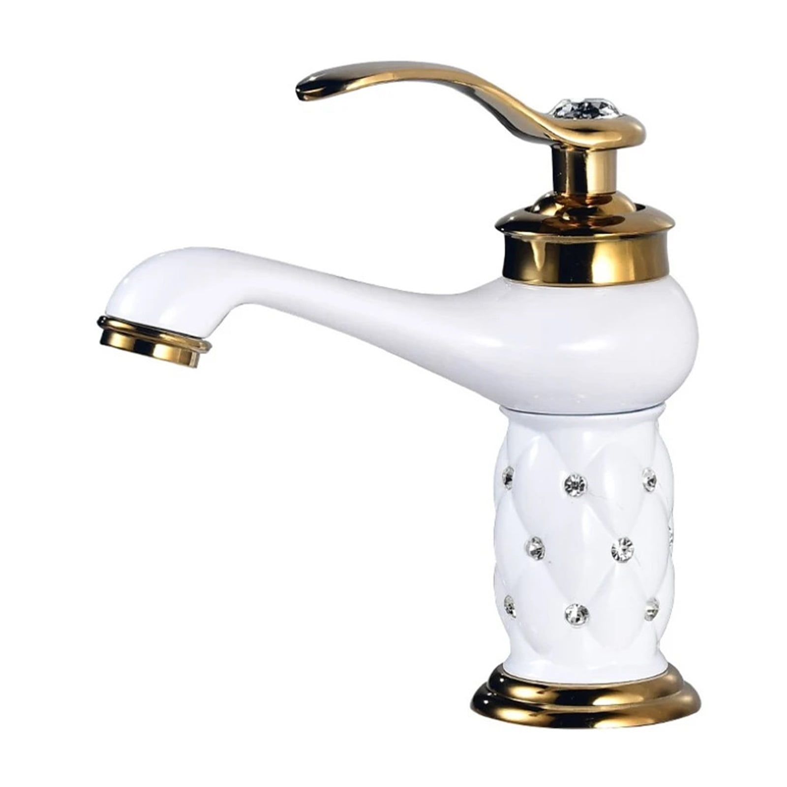 Luxury Bathroom Sink Brass Faucet, Basin Faucets Single Handle Diamond ...