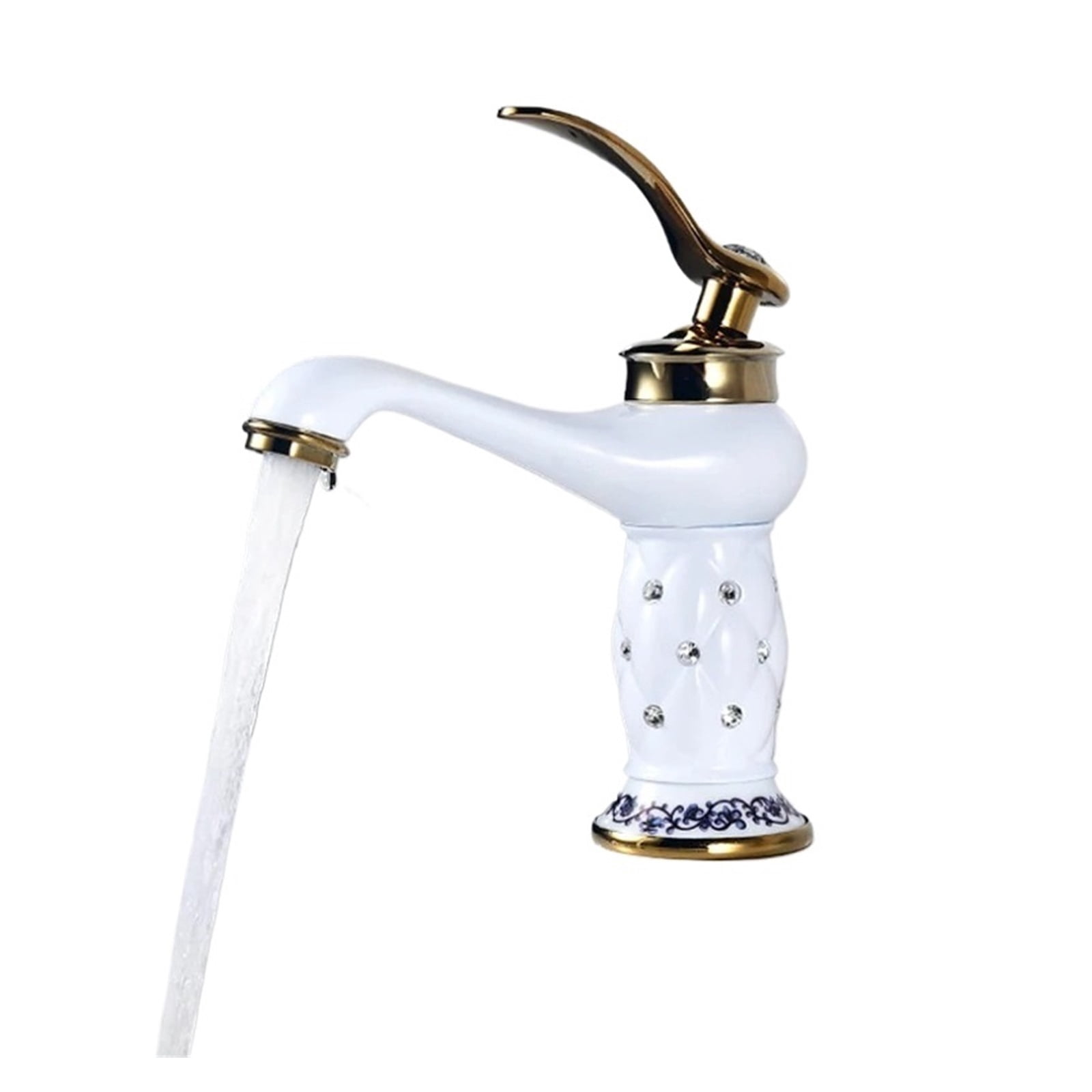 Luxury Bathroom Sink Brass Faucet, Basin Faucets Single Handle Diamond ...