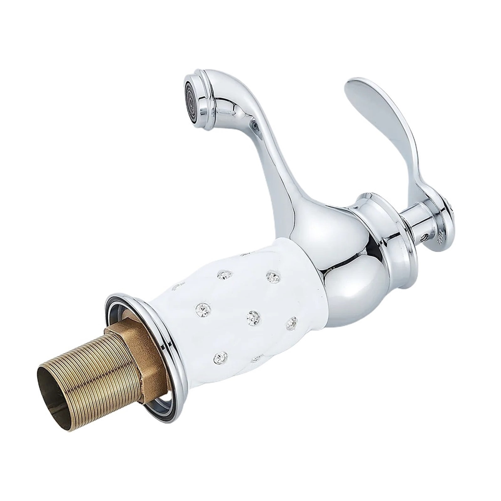 Luxury Bathroom Sink Brass Faucet, Basin Faucets Single Handle Diamond ...