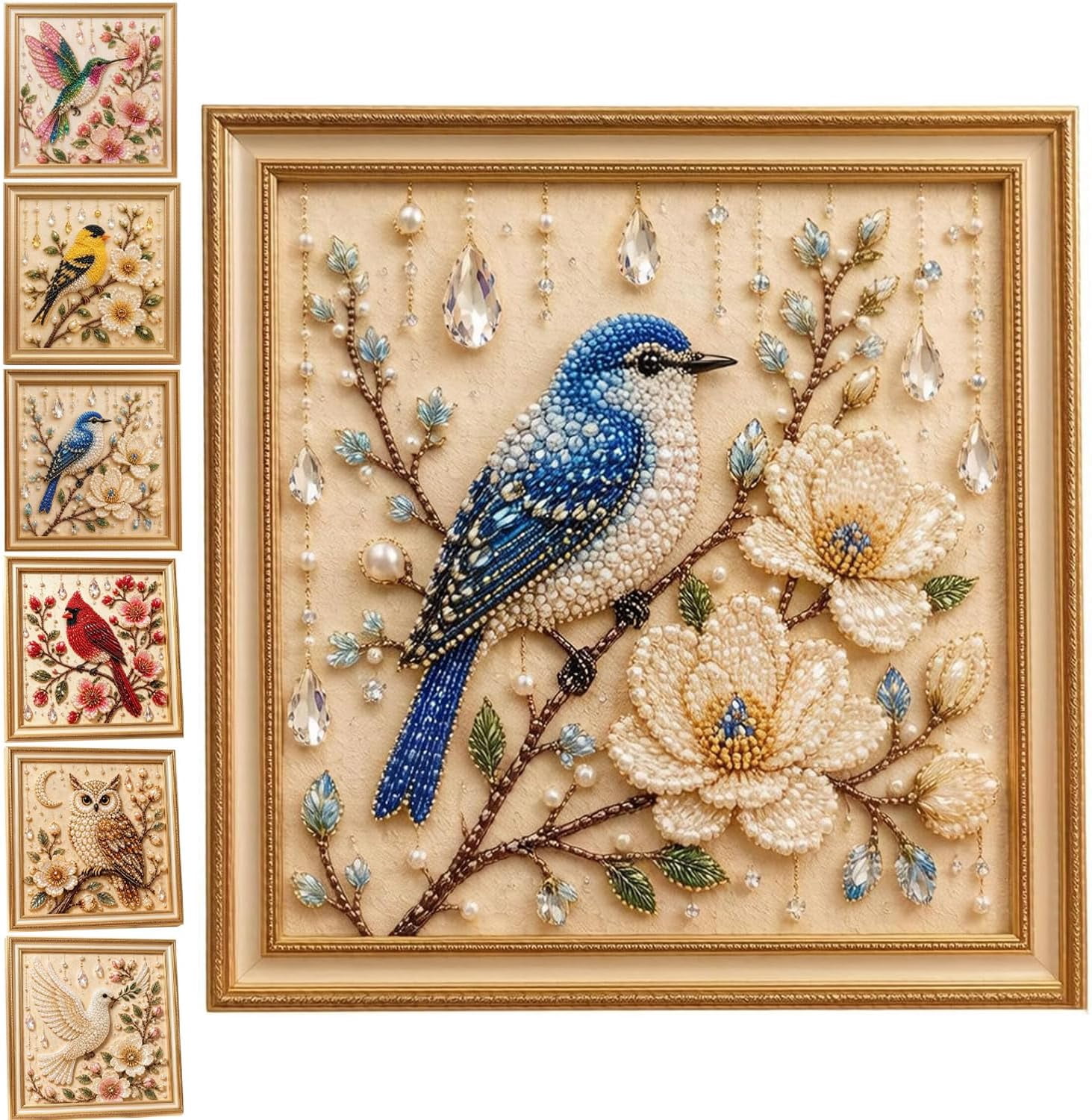 Luxury Bird Pearl Art DIY Kit for Adults, Special Shaped Owl Beaded Art ...