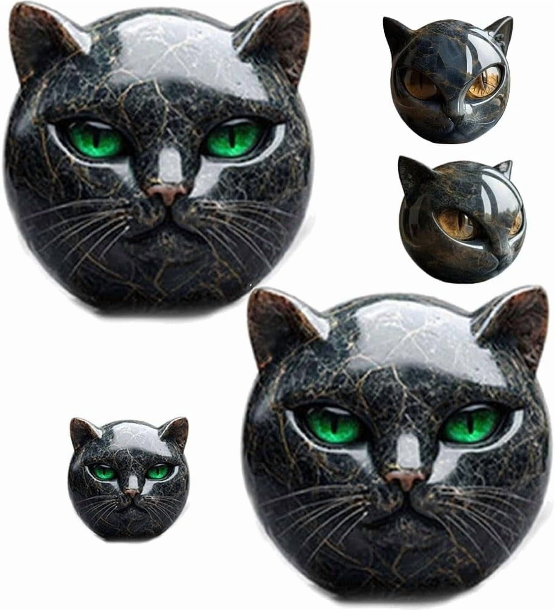 Luxury Black Cat Stone Sculpture – Elegant Home Décor & Gift-Ready Art ...