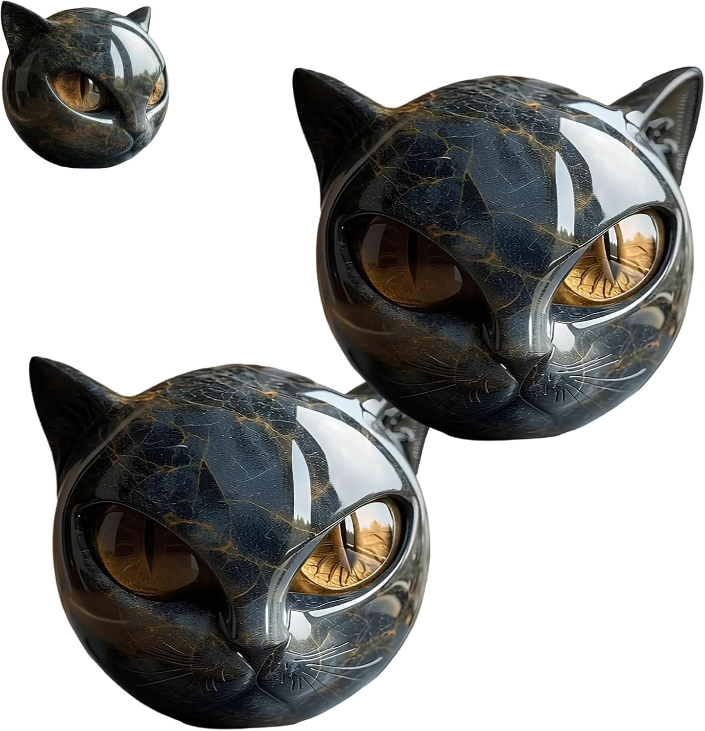 Luxury Black Cat Stone Sculpture – Elegant Home Décor & Gift-Ready Art ...