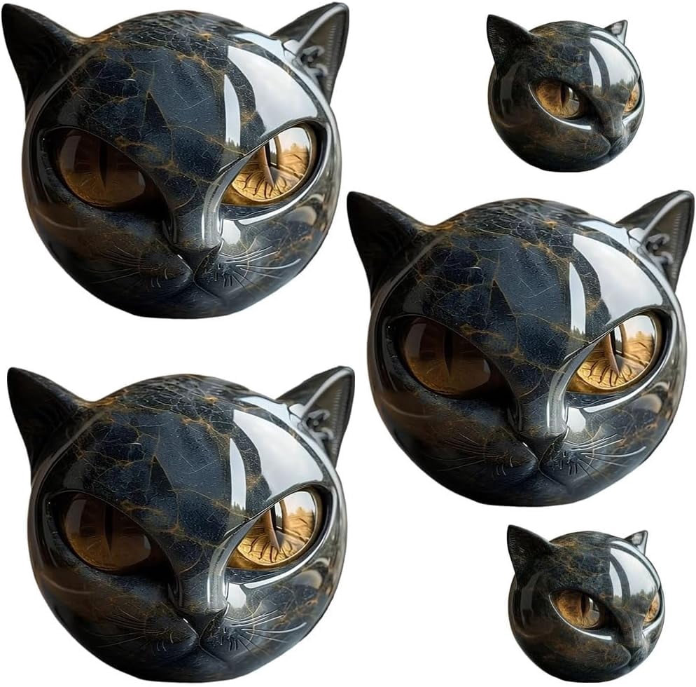 Luxury Black Cat Stone Sculpture – Elegant Home Décor & Gift-Ready Art ...