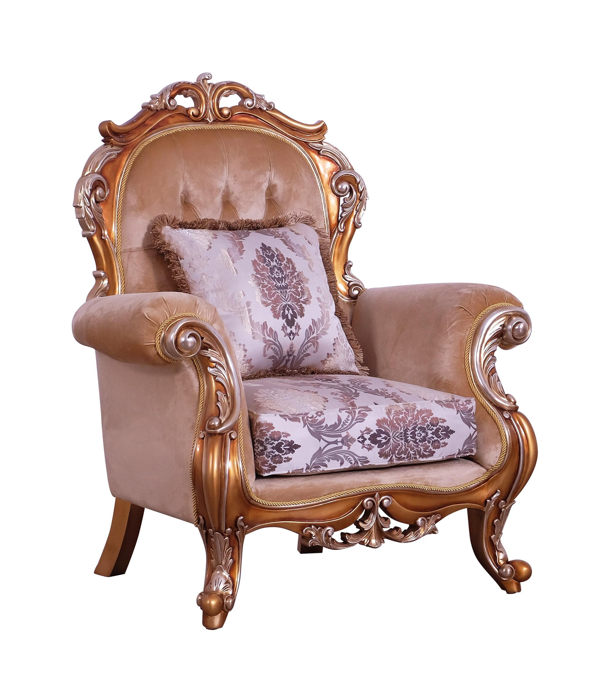 Luxury Black & Gold Wood Trim TIZIANO II Chair EUROPEAN FURNITURE ...