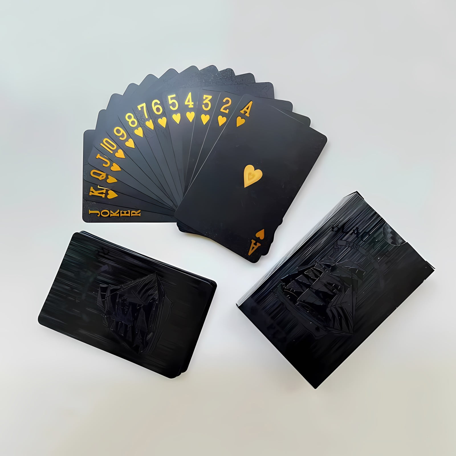 Luxury Black Waterproof Playing Cards with Gold Foil Joker Design ...