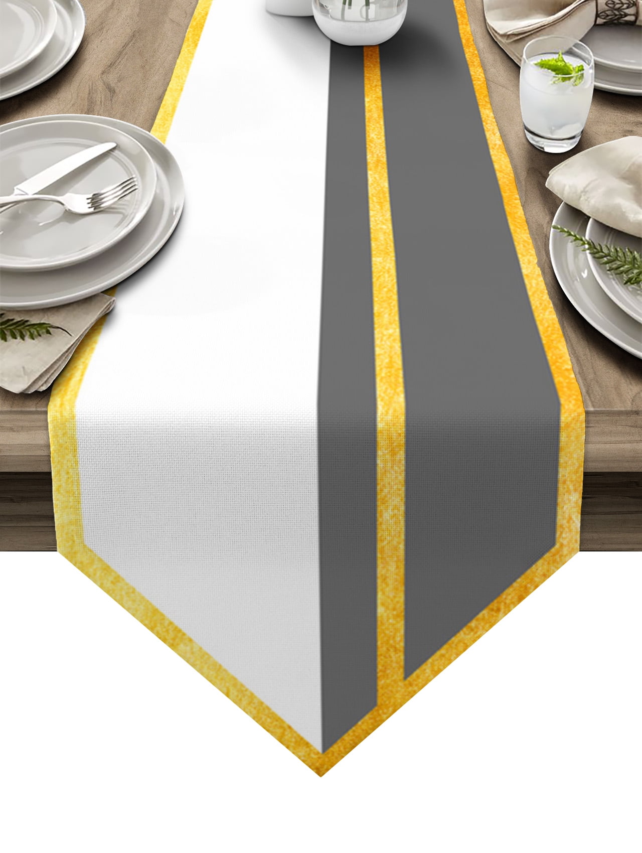 Luxury Black Yellow Stripes Table Runner Coffee Table Wedding Banquet ...