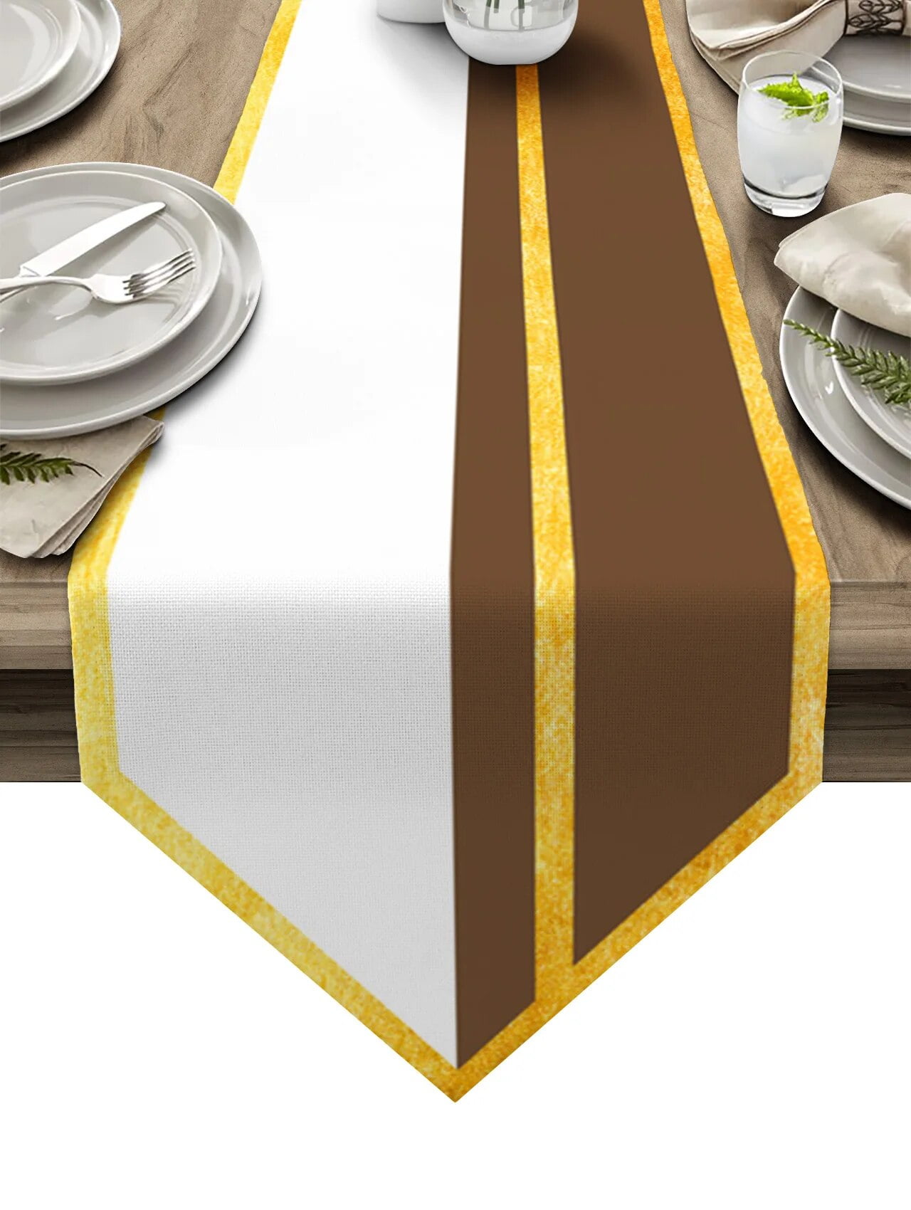 Luxury Black Yellow Stripes Table Runner Coffee Table Wedding Banquet ...