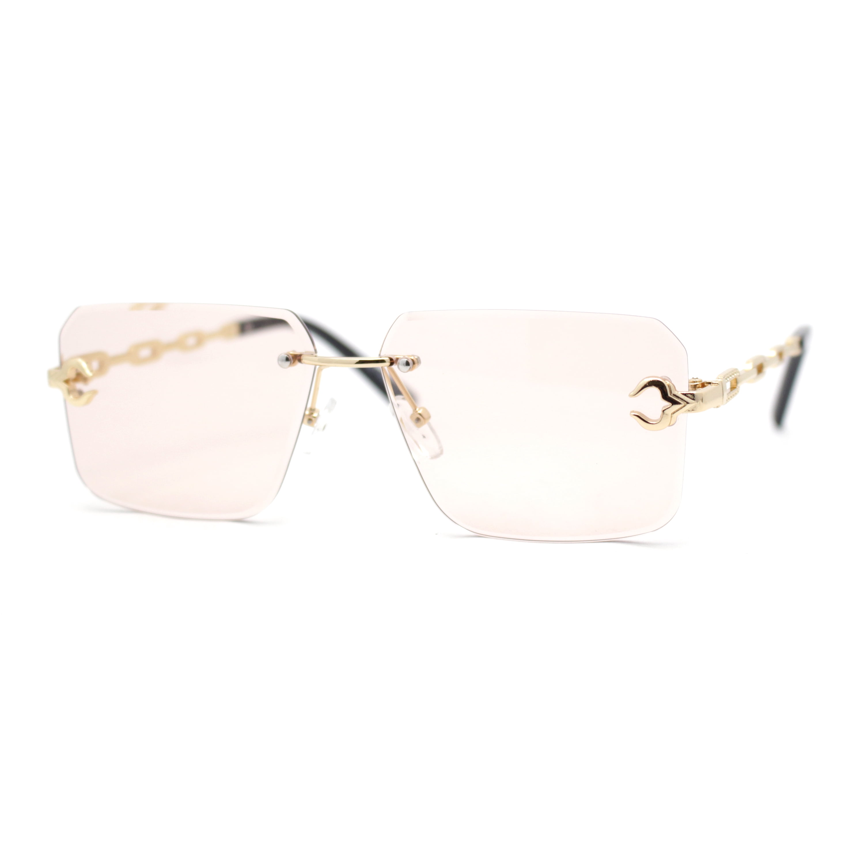 Luxury Bling Rimless Chain Jewel Arm Rectangle Hustler Gangster ...