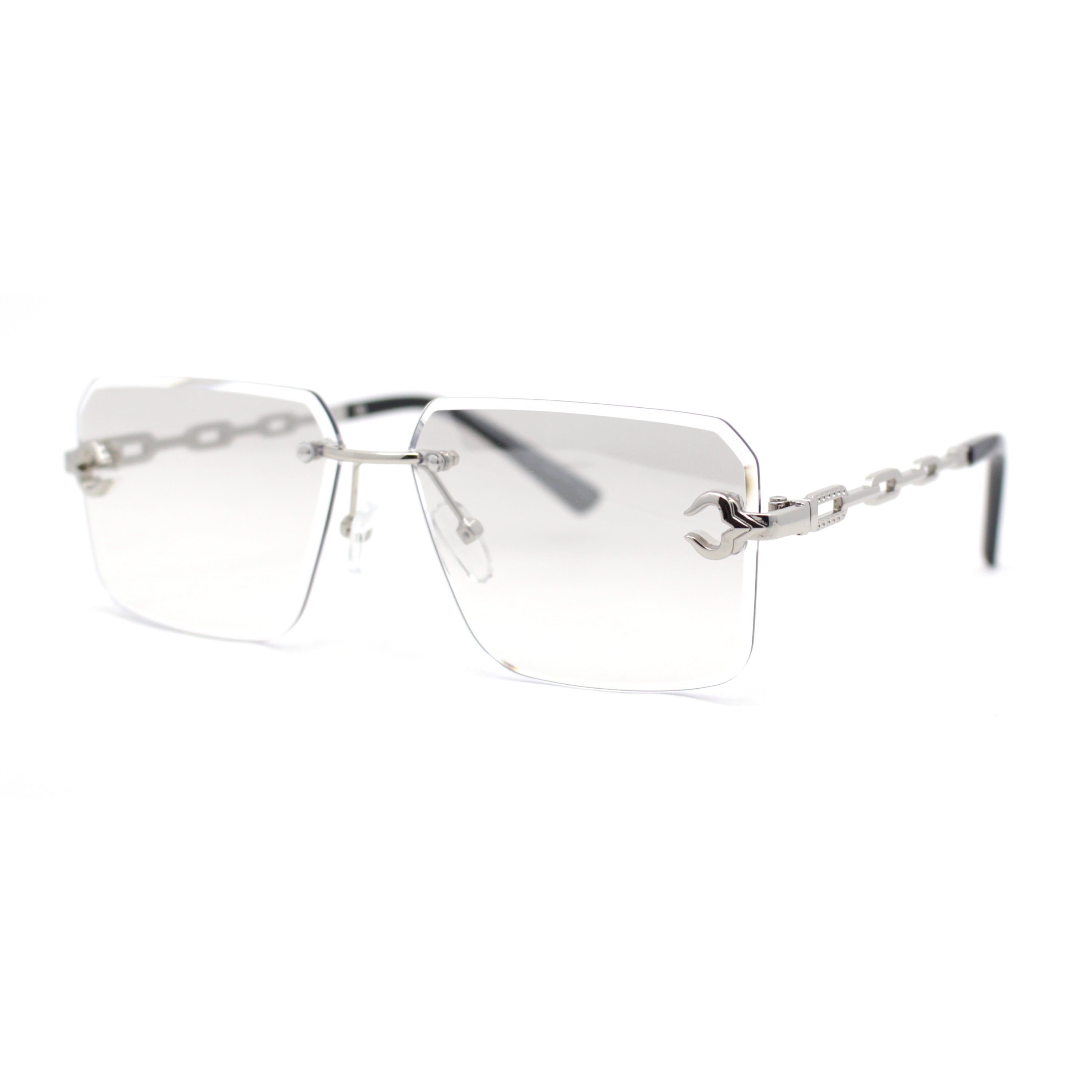 Luxury Bling Rimless Chain Jewel Arm Rectangle Hustler Gangster ...
