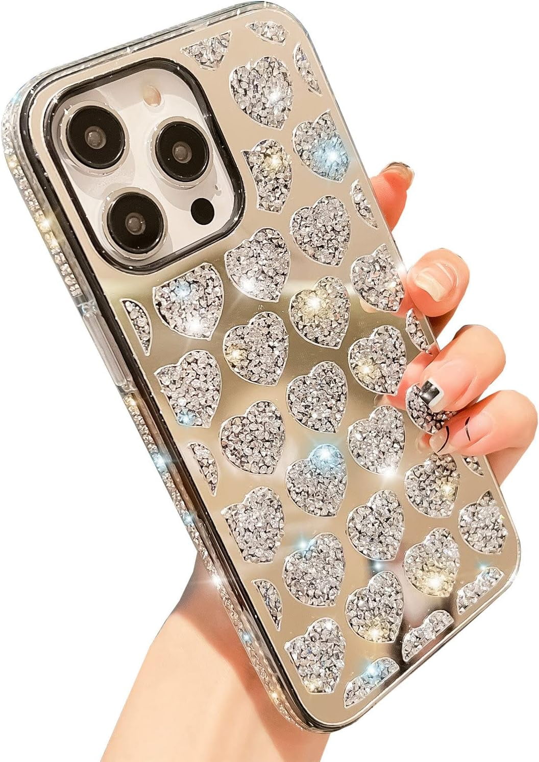 Luxury Bling iPhone 12 Pro Max Case for Women,Cute Heart Case with ...