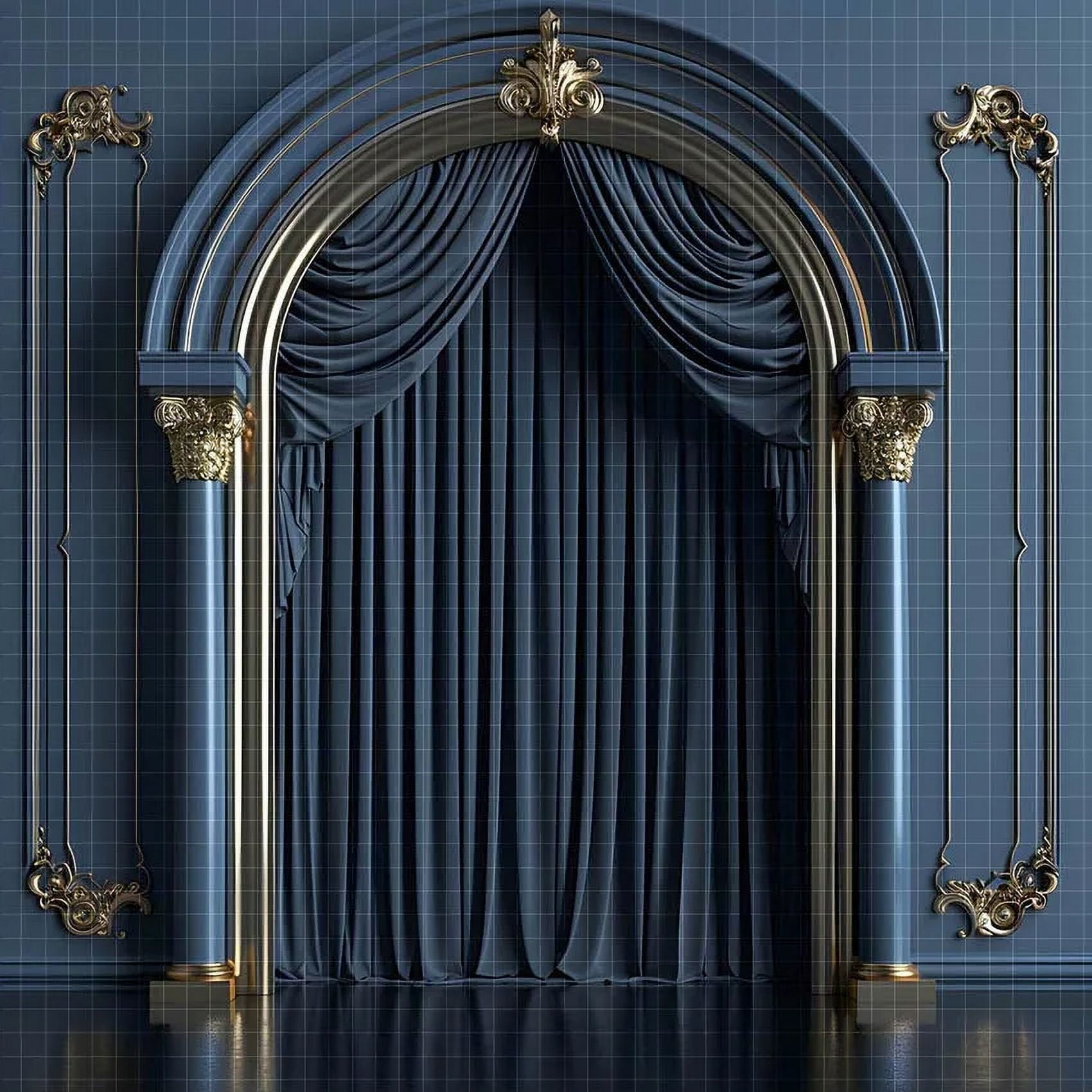 Luxury Blue Arches Flower Adult Birthday Wedding Maternity Portrait r ...