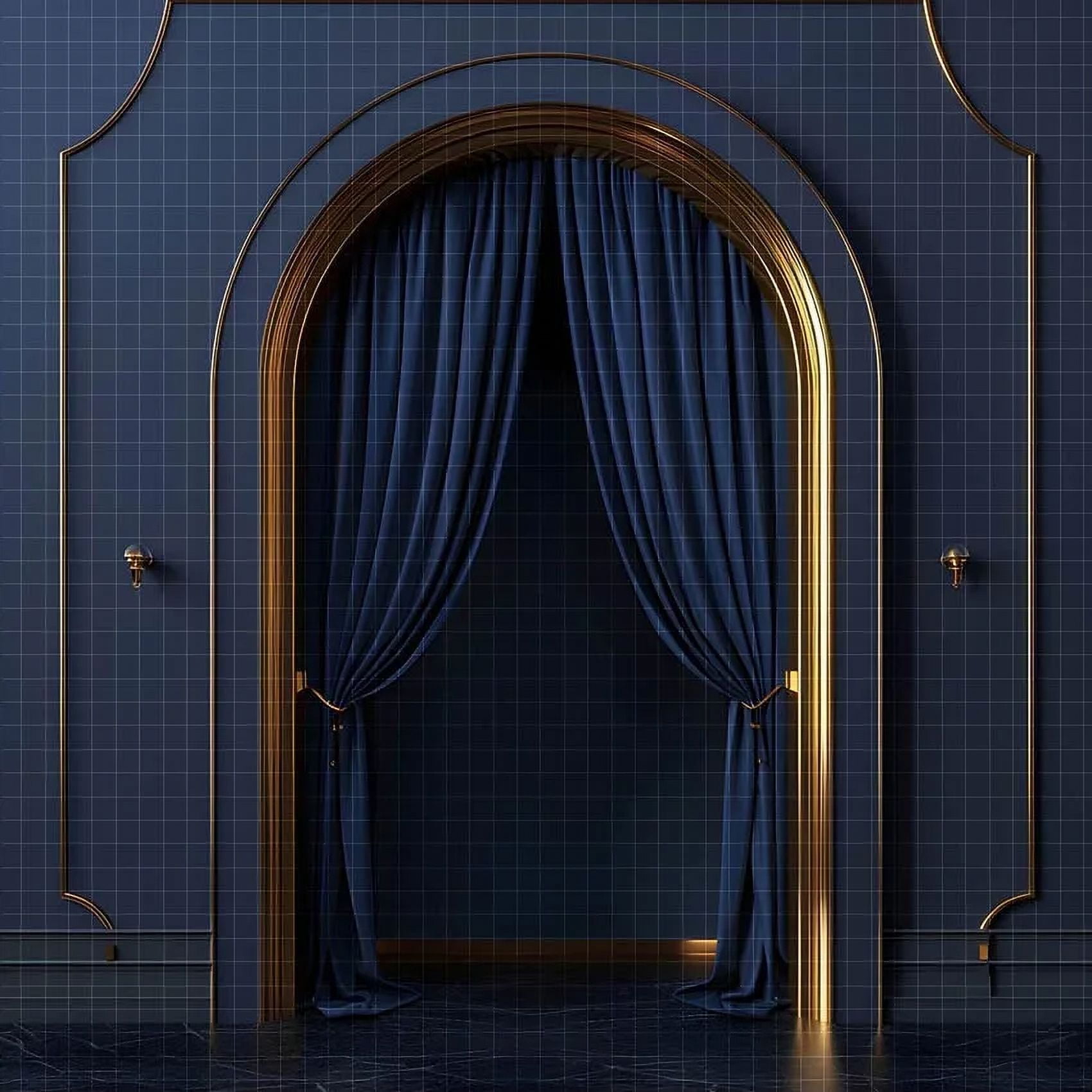 Luxury Blue Arches Flower Adult Birthday Wedding Maternity Portrait r ...